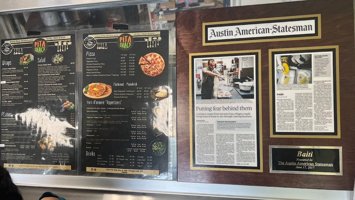 Menu at Pita Shack Best Halal Mediterranean Restaurant, Pflugerville