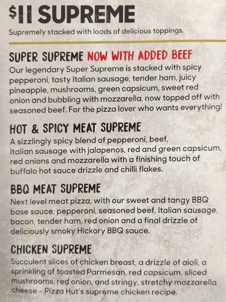 Menu at Pizza Hut Pukekohe pizzeria, Pukekohe, 35 Edinburgh St