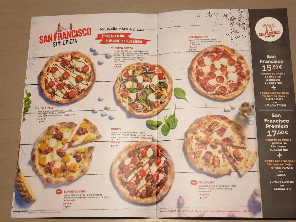 Menu au Pizza Hut Rodange, Pétange