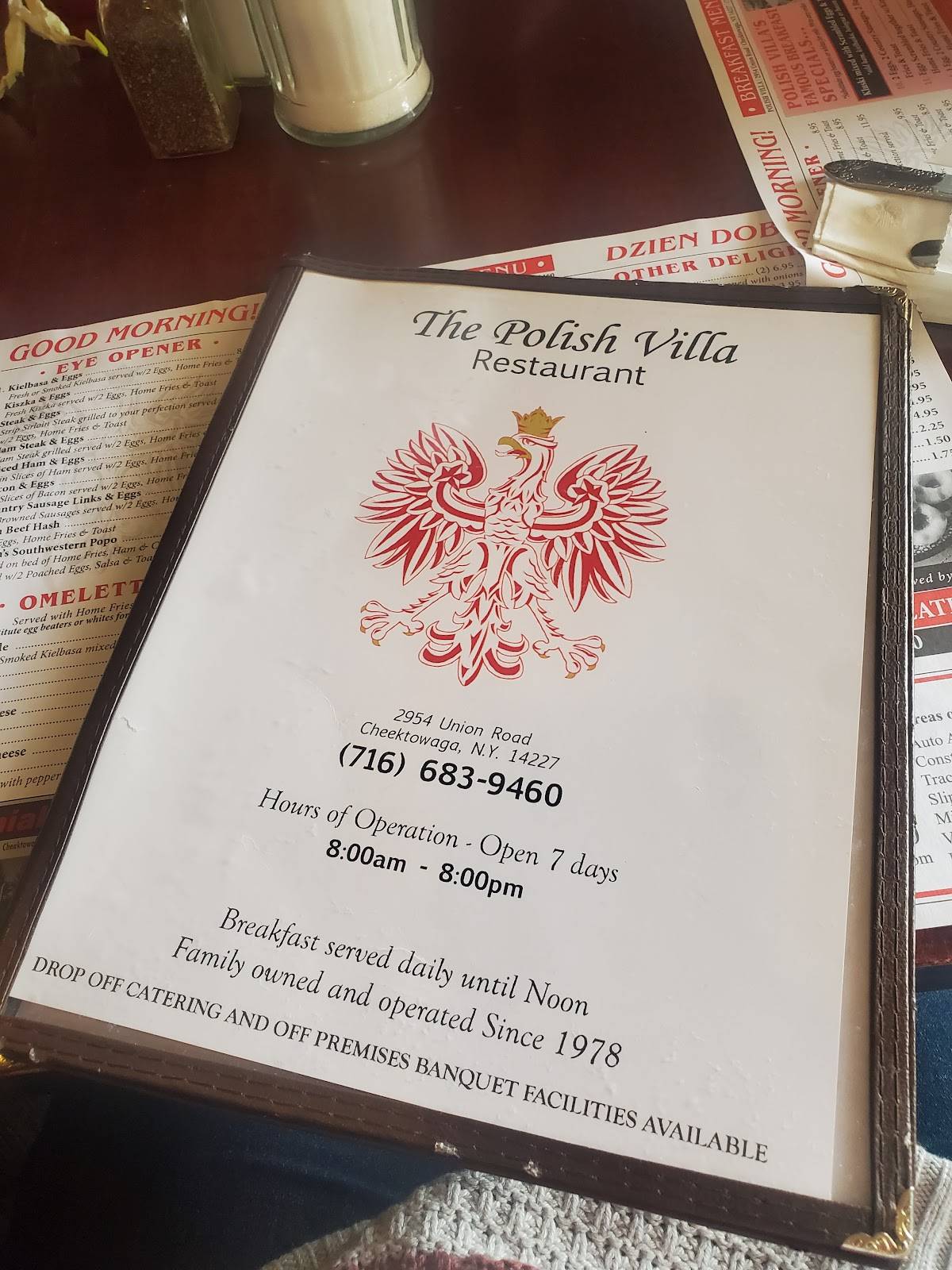 Menu at Polish Villa restaurant, Cheektowaga, Union Rd