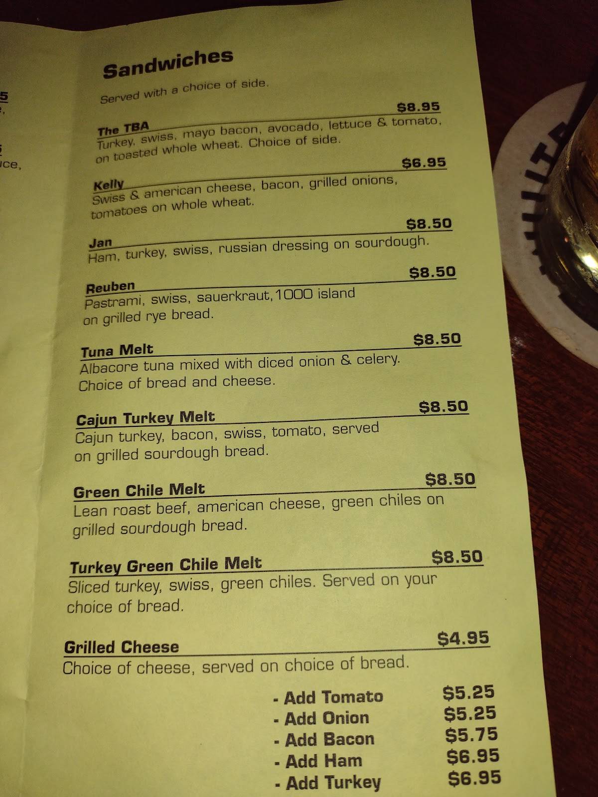Menu at Pomeroy's pub & bar, Phoenix, N 7th St Suite 100