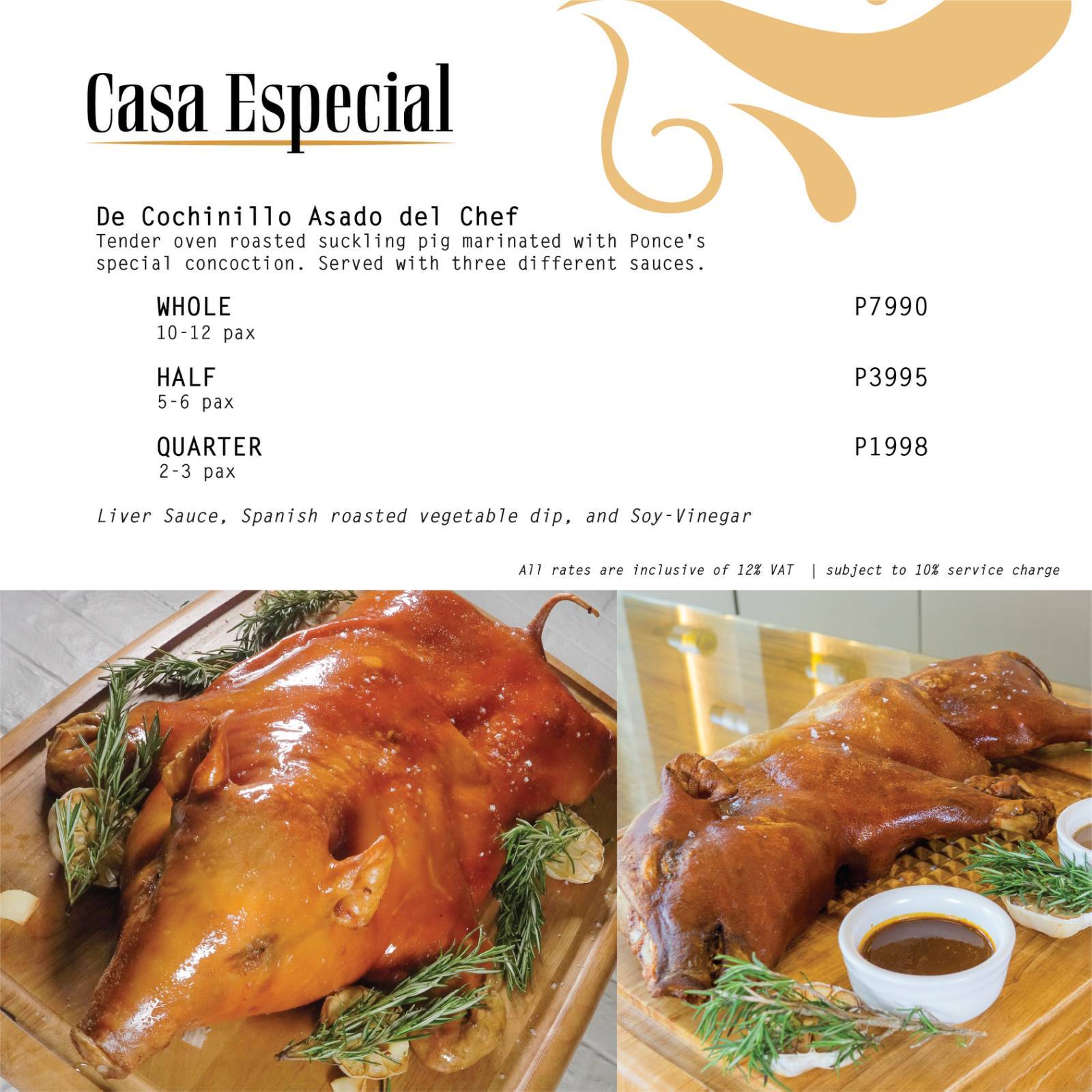 Menu at Ponce restaurant, Quezon City