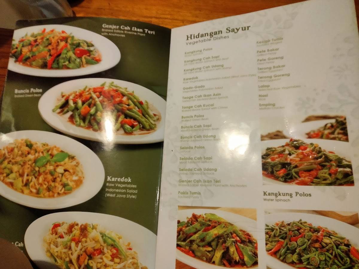 Menu at Pondok Laguna restaurant, Jakarta, 3