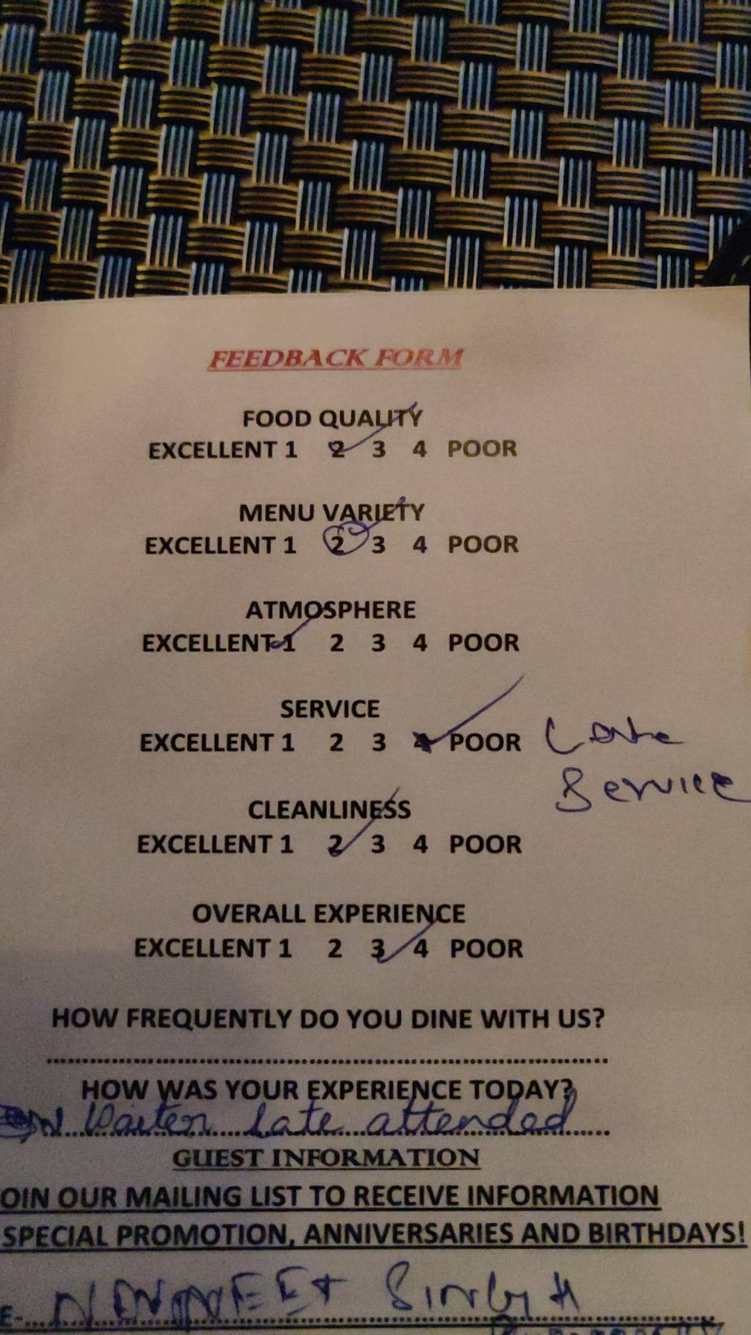 Menu at Prana Lounge, Ranchi, 6th & 7th Floor