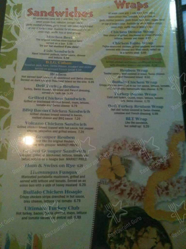 Menu at Bone Island Grille pub & bar, Jackson