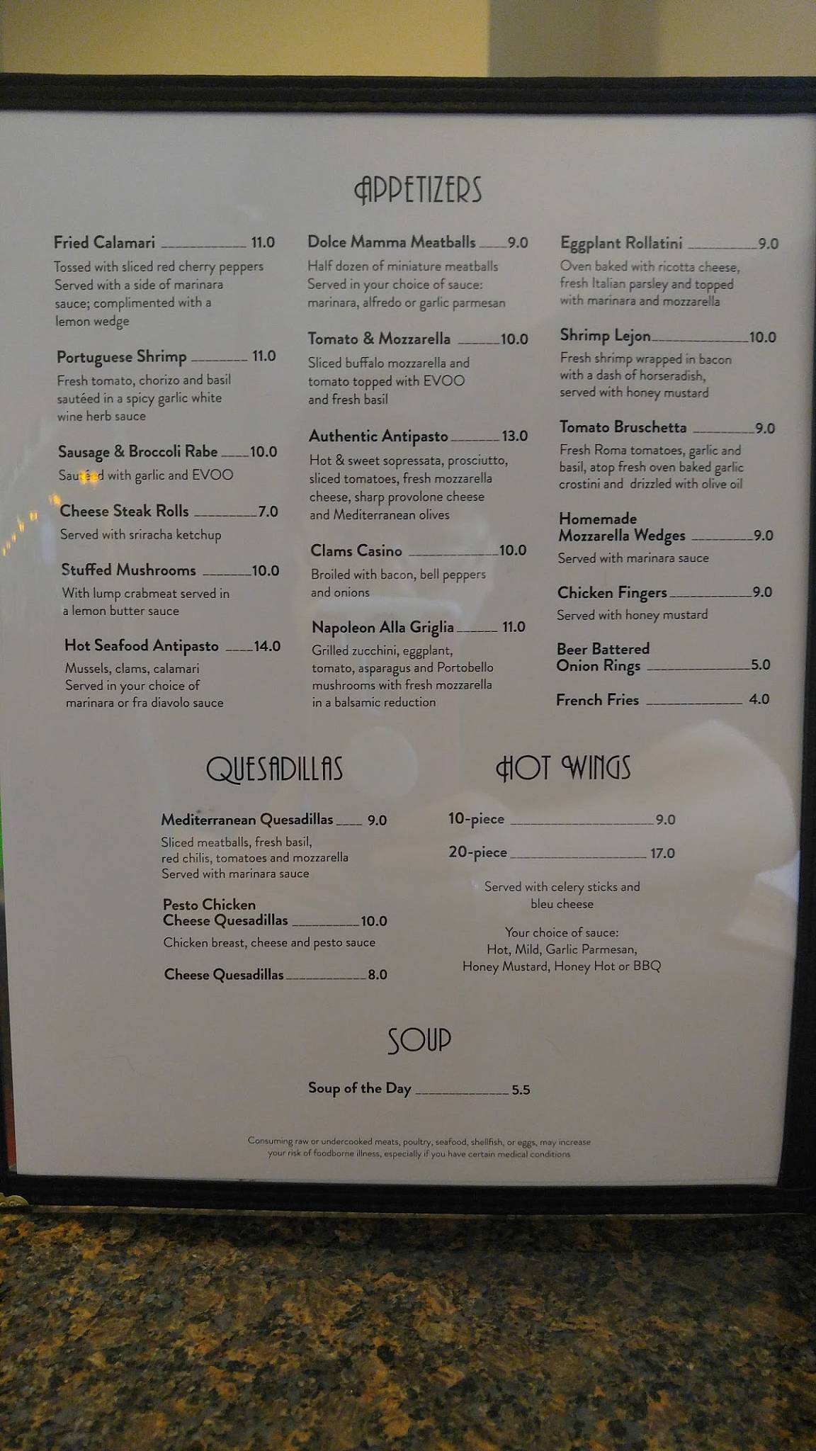 Menu at Dolce Mamma pub & bar, Bethlehem