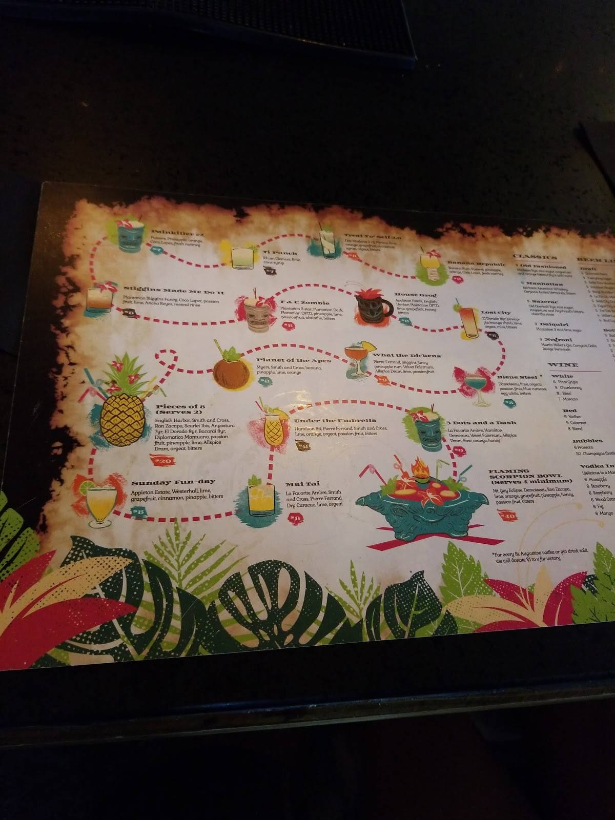 Menu at Flask and Cannon pub & bar, Jacksonville Beach, 528 1st St N