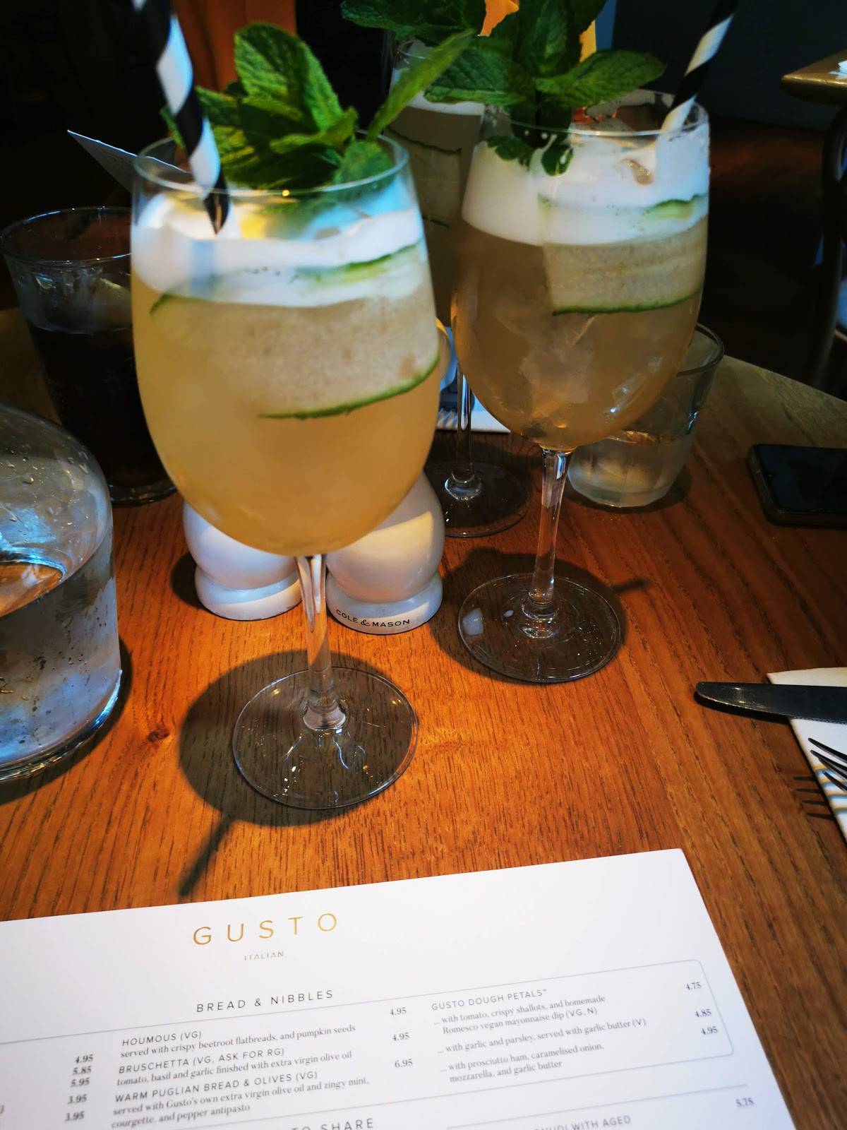 Menu at Gusto pub & bar, York
