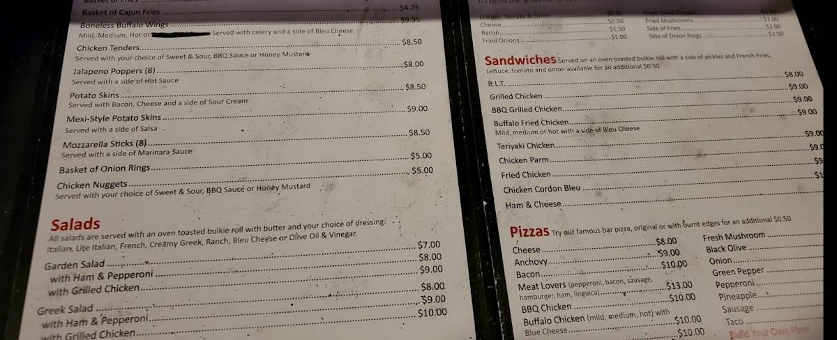 Menu at Home Cafe, Brockton