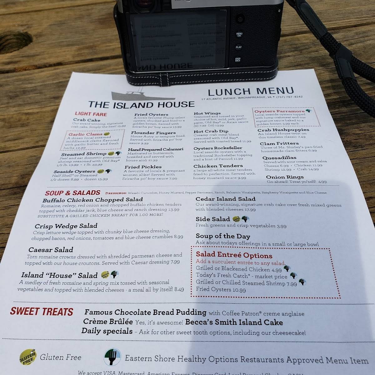 Menu at Island House Restaurant & Marina, Wachapreague