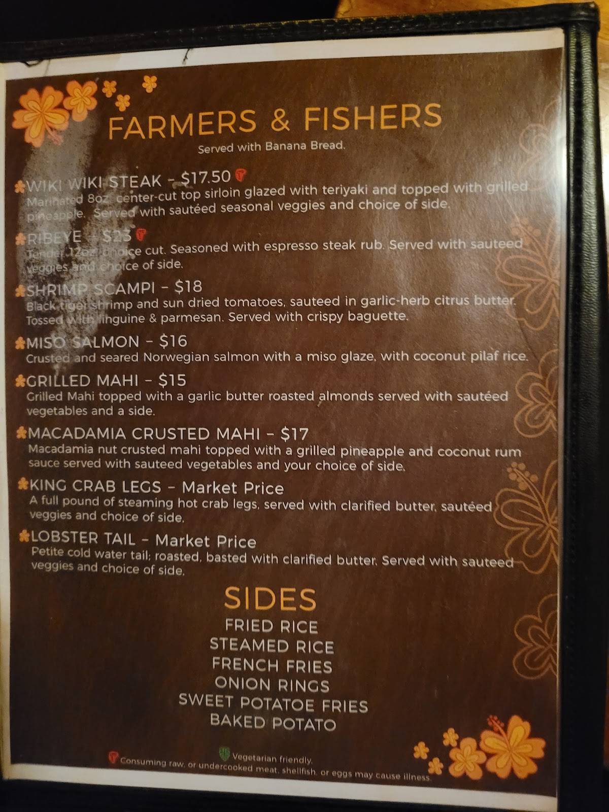 Menu at Kon Tiki Restaurant & Lounge, Tucson
