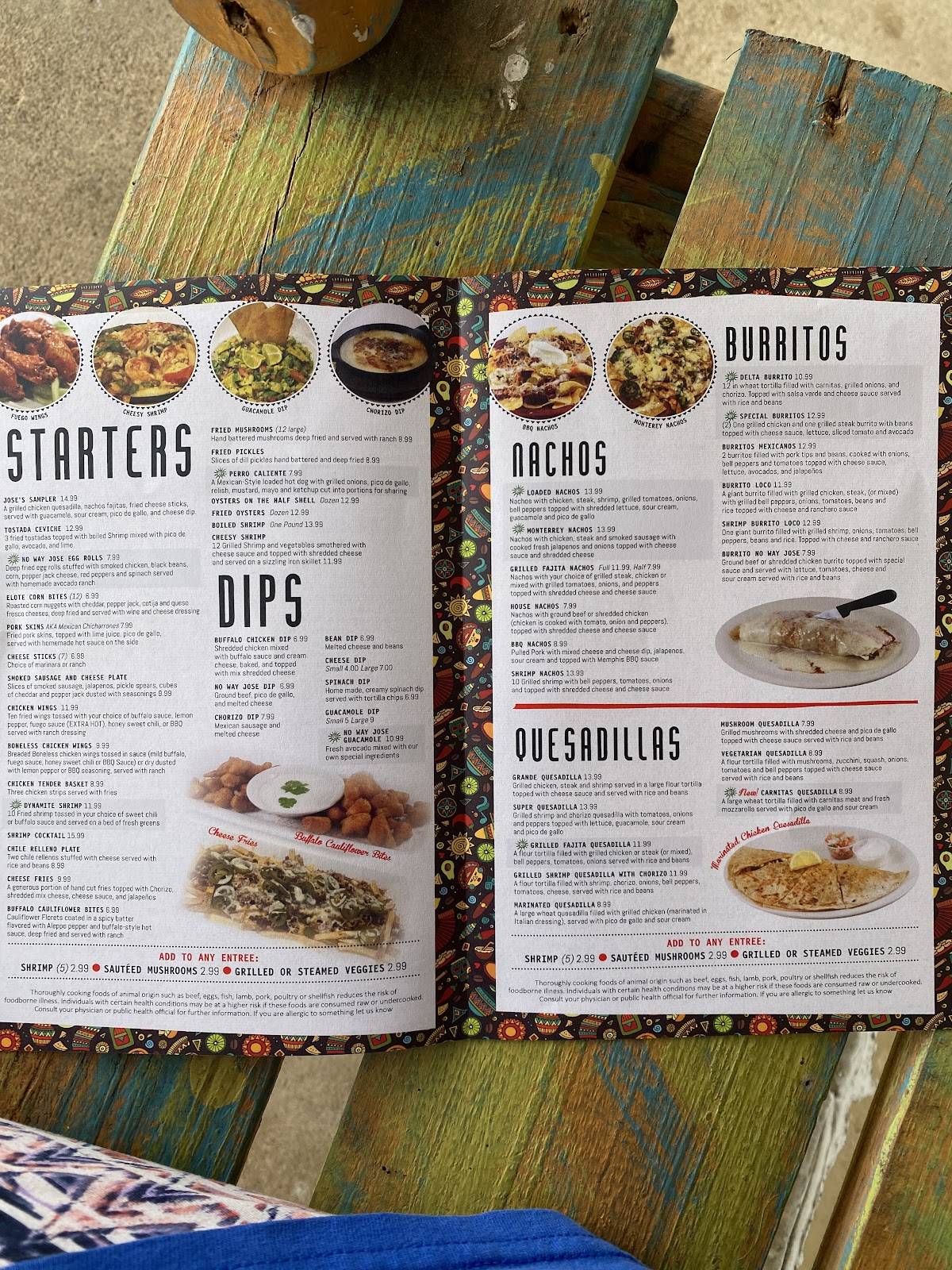 Menu at No Way Josè pub & bar, Cleveland