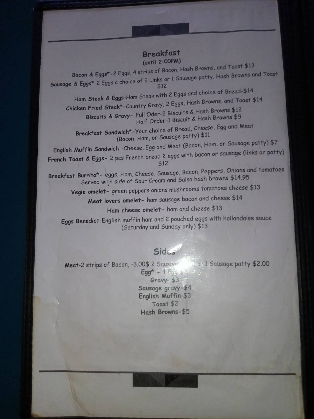 Menu at Roundup Restaurant & Lounge, Graham