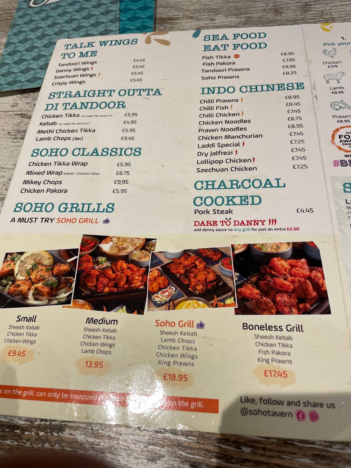 Menu at Soho Tavern pub & bar, Birmingham