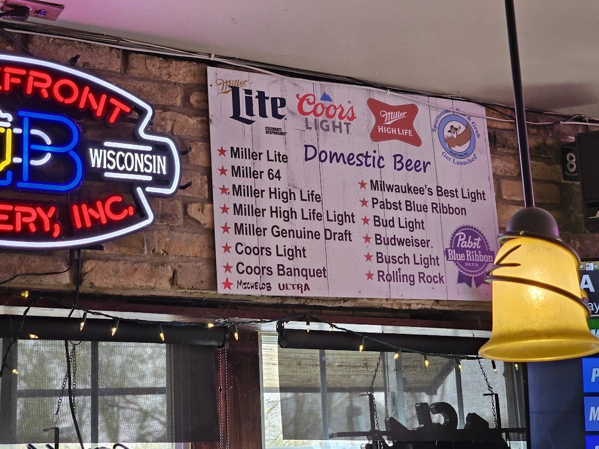 Menu at Sportsman's Pub & Grub, Wind Lake
