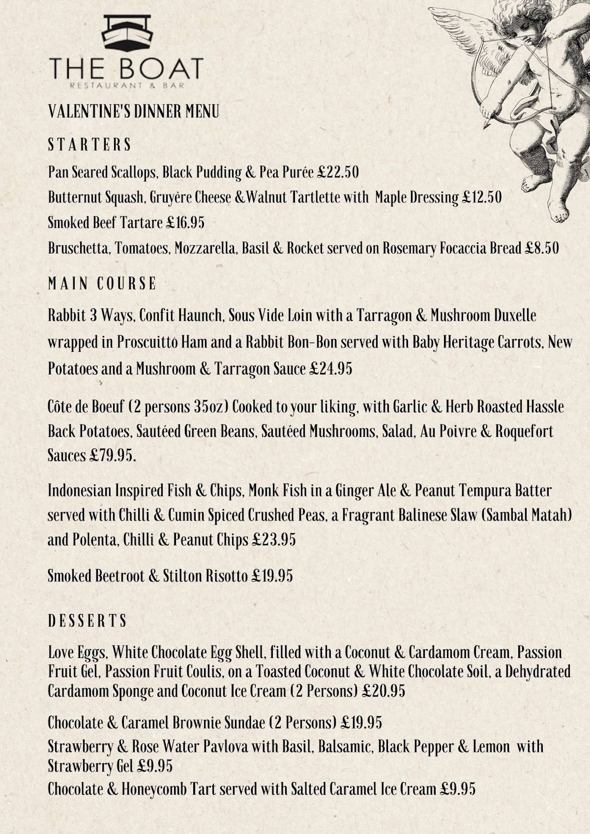 Menu at The Boat Inn Bar and Restaurant, Long Itchington, Birdingbury Wharf