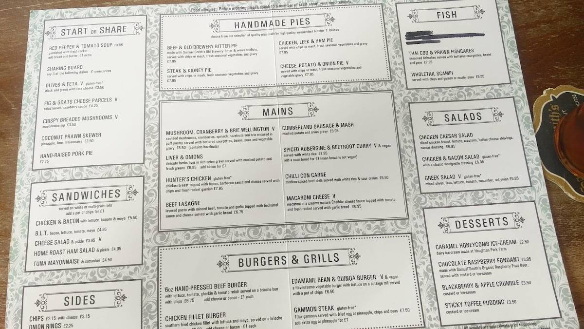 Menu at The Red Lion pub & bar, Doncaster, 8 Sheffield Rd