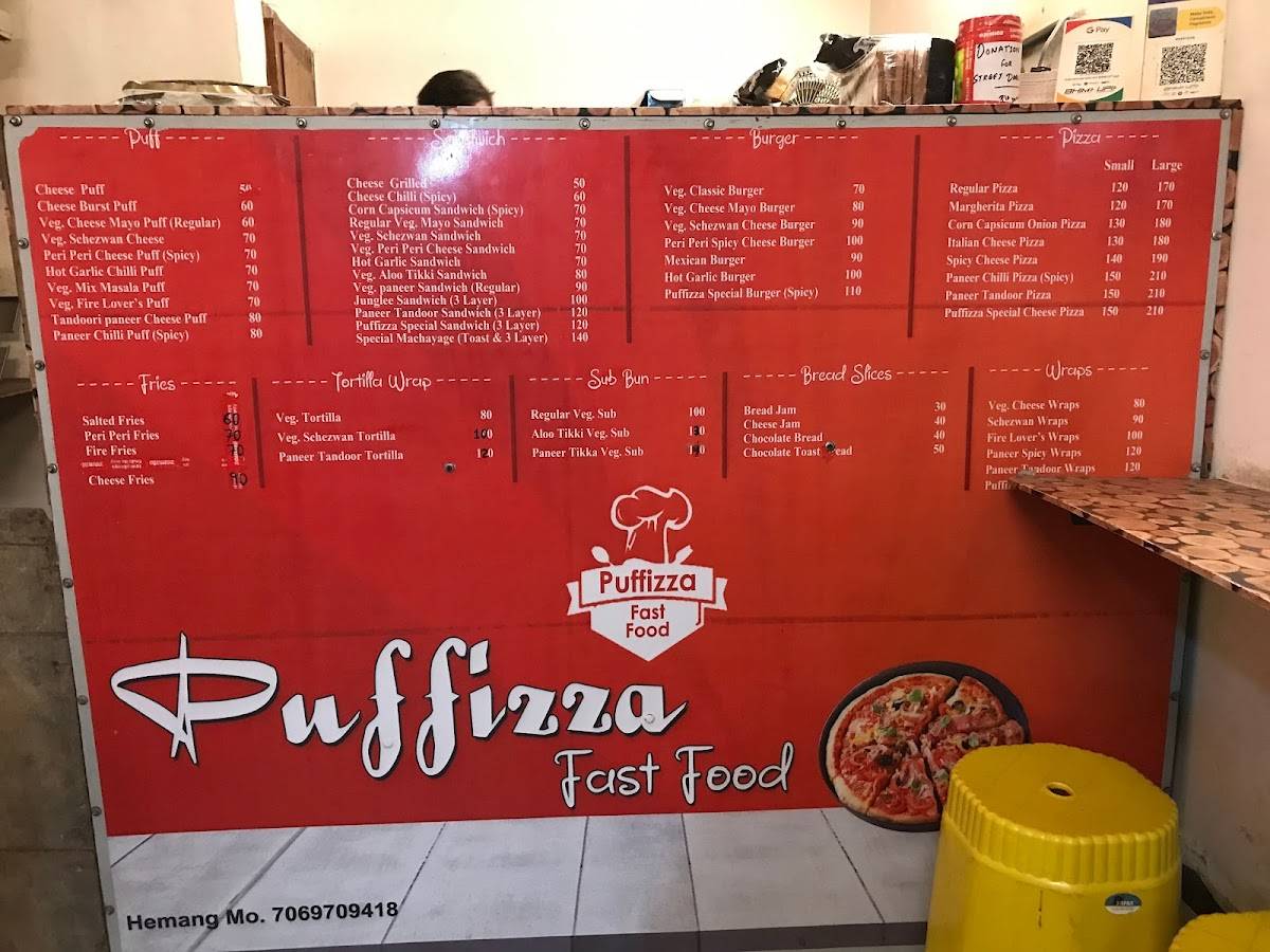 Menu at Puffizza Fast Food, Porbandar