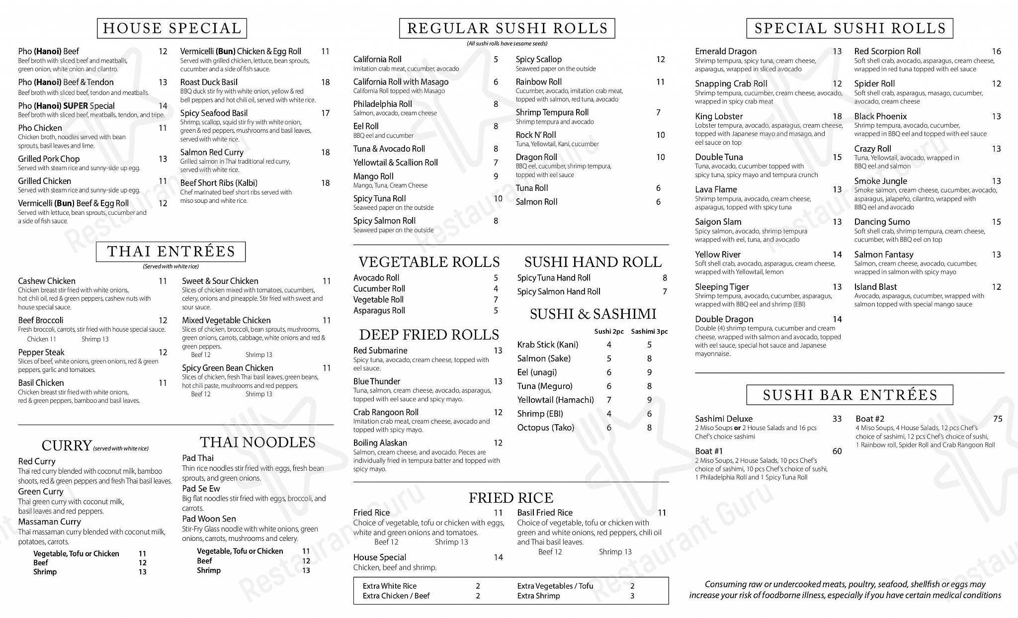 Menu at 88 SAIGON Pho & Banh Mi restaurant, Carpentersville
