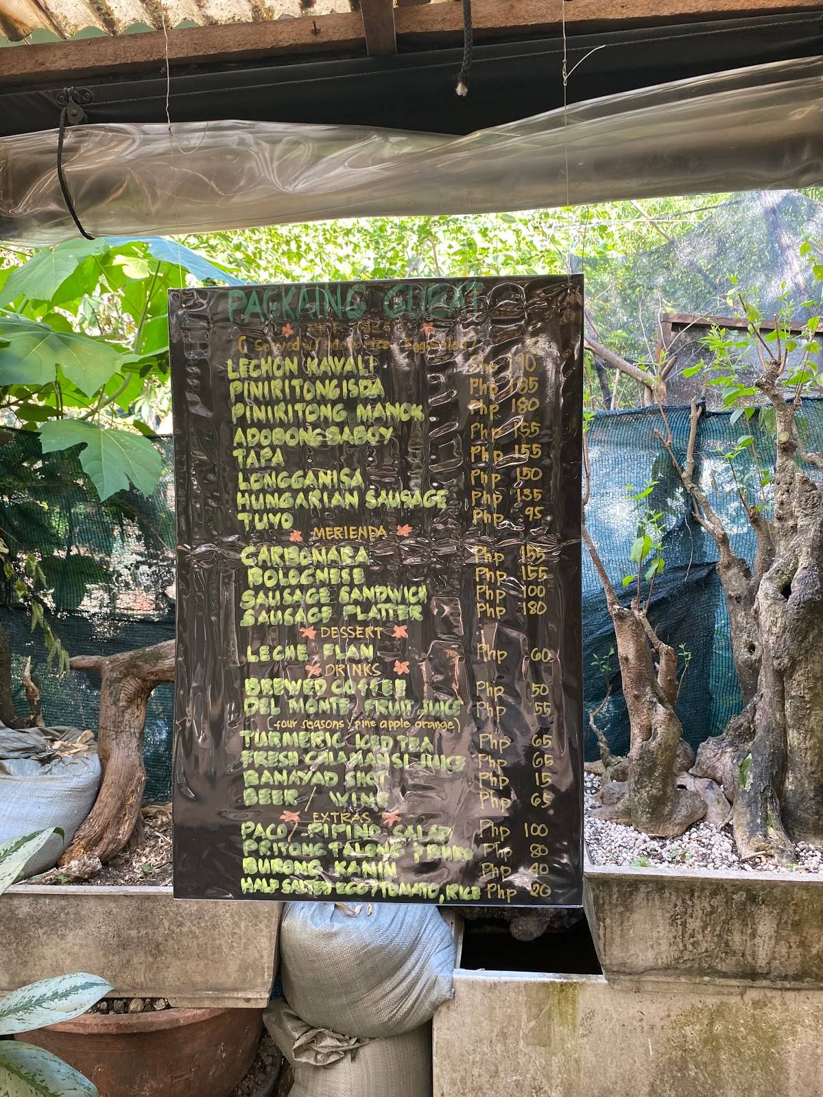 Menu at Gubat QC restaurant, Quezon City