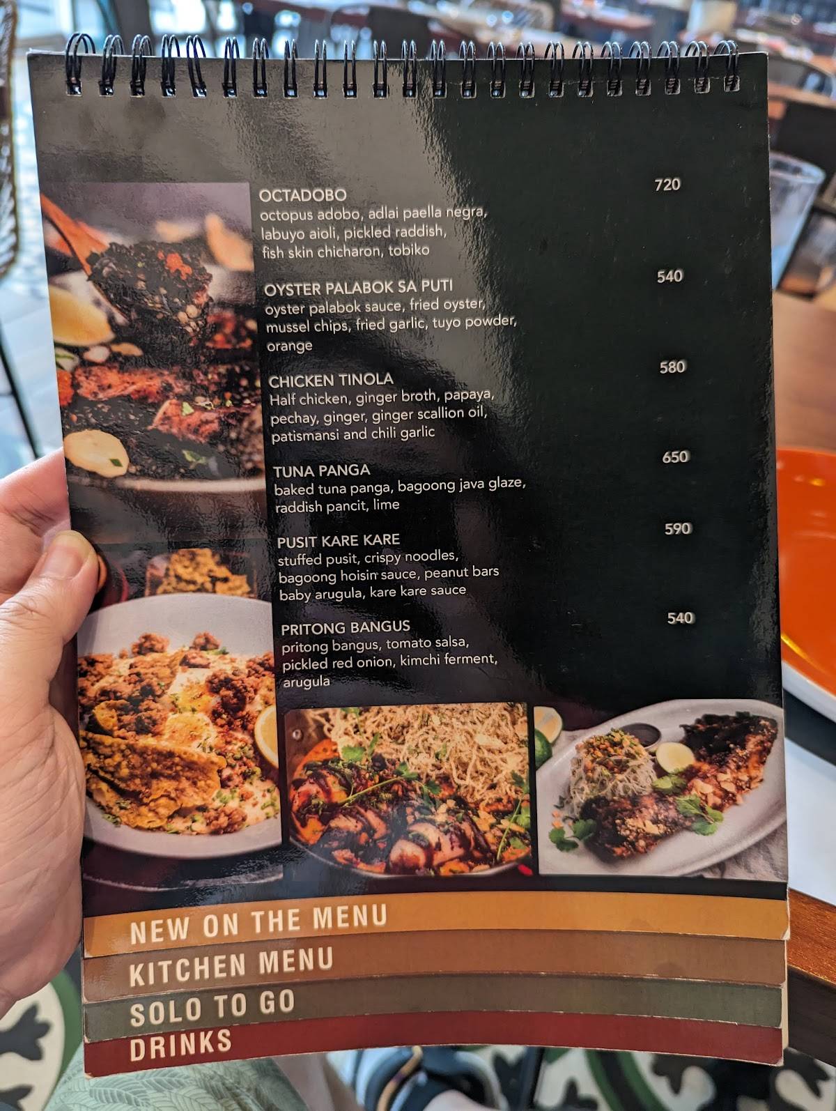 Menu at Locavore Eastwood restaurant, Quezon City