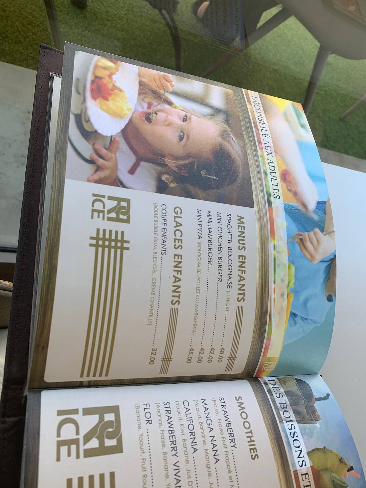 Menu at RR Ice restaurant, Tangier, Q6QR+827