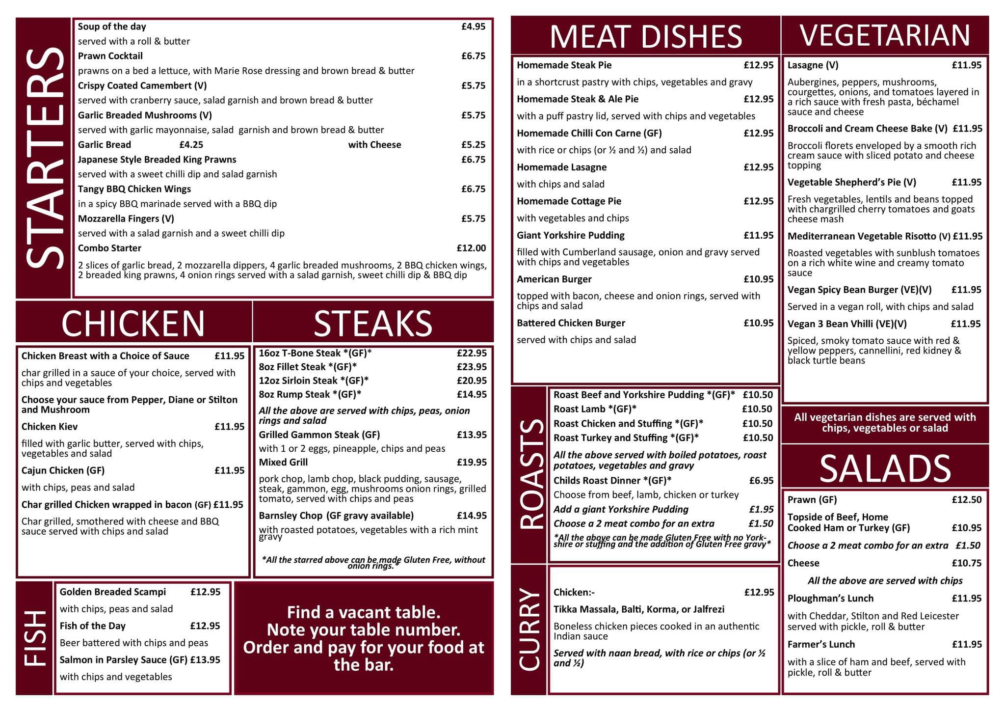 Menu at Raddle Inn pub & bar, Alton