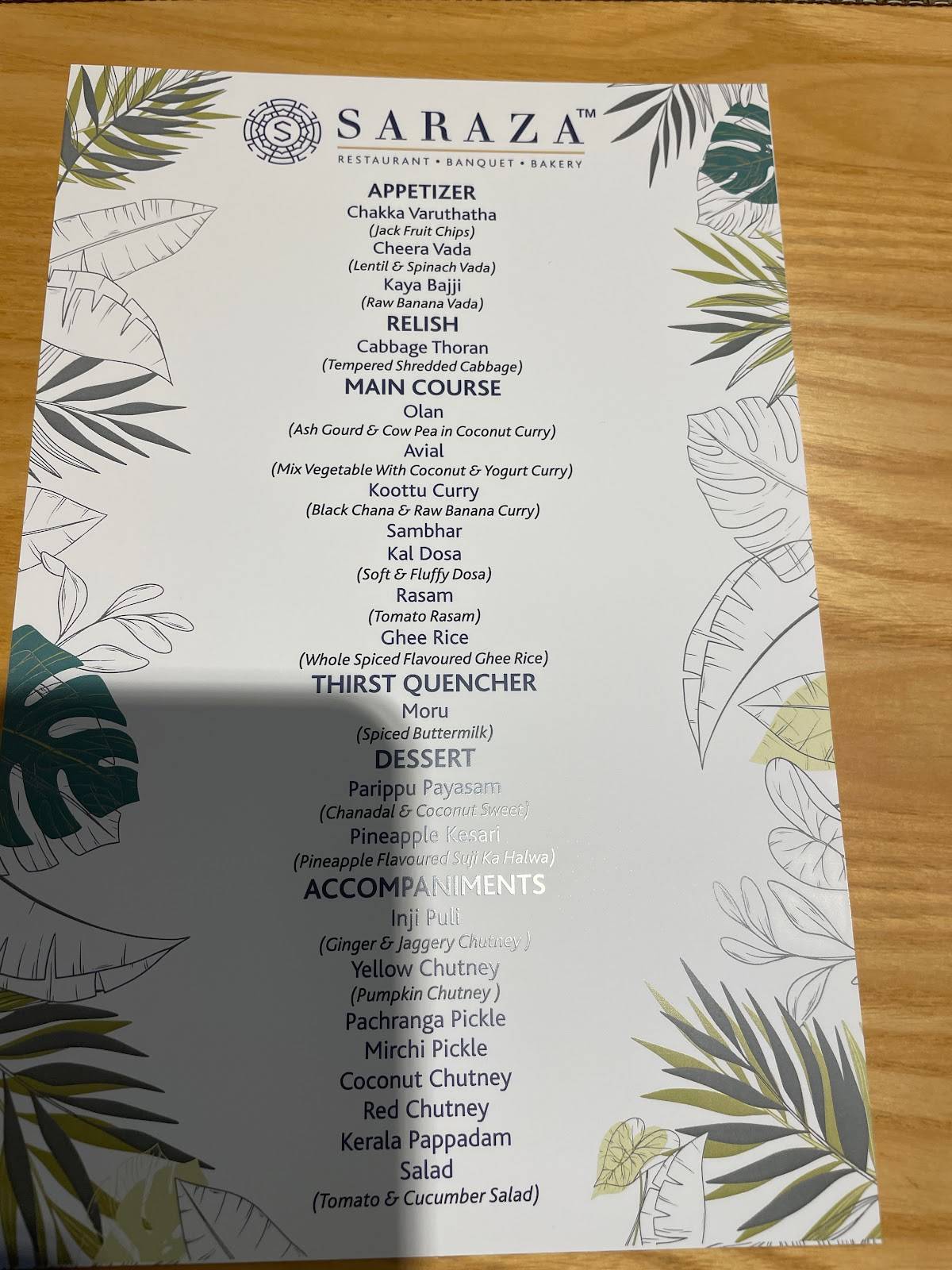 Menu at Saraza, Rajkot, SARAZA" Opp. Cosmoplex Cinema