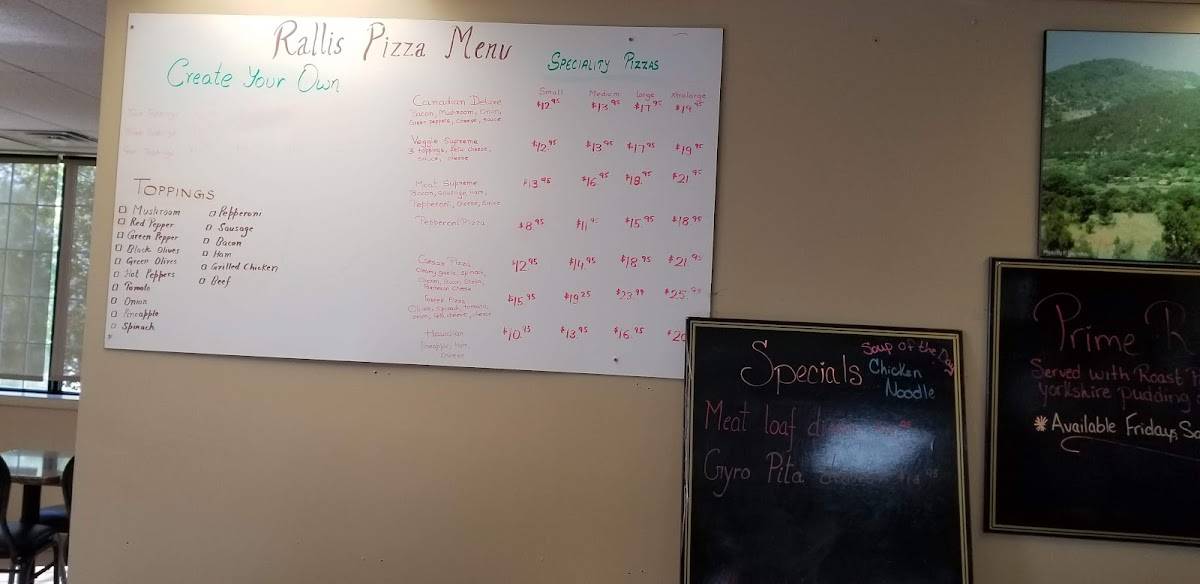 Menu at Rallis Burger Family Restaurant, Bridgenorth