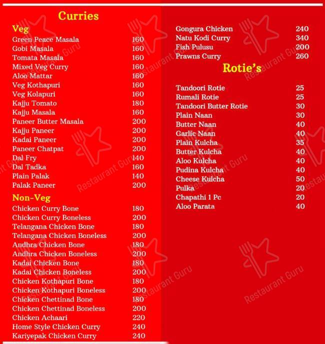 Menu at Rasta The Food Court, Hyderabad, 8-1-215/c/1