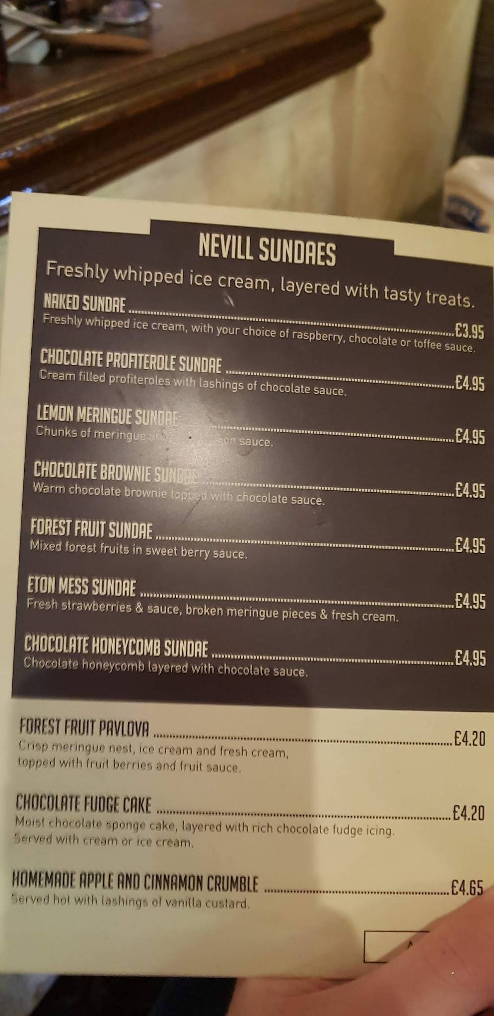 Menu at The Nevill Arms pub & bar, Redditch