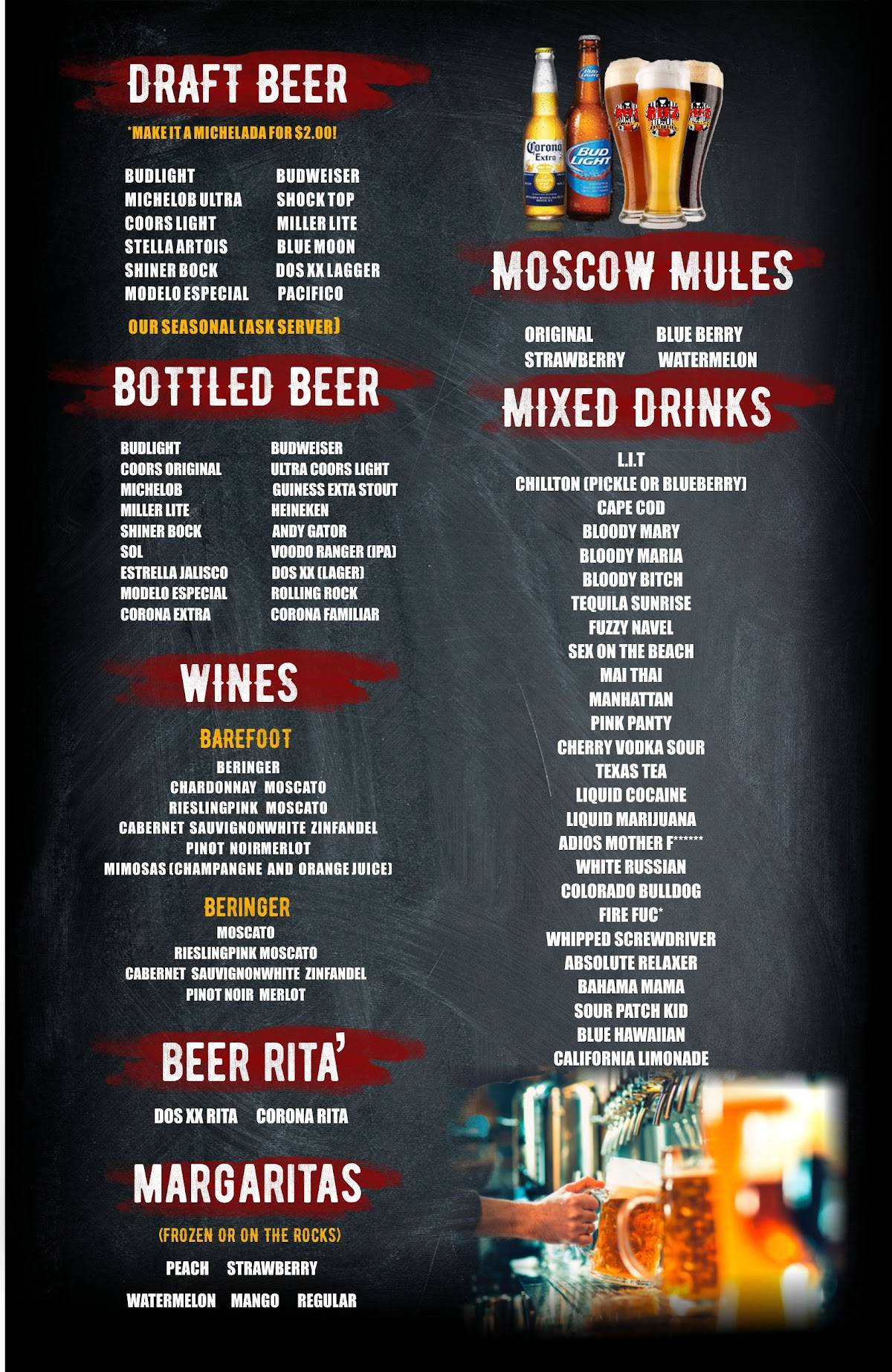 Menu at Refz Sports Bar and Grill, Guymon