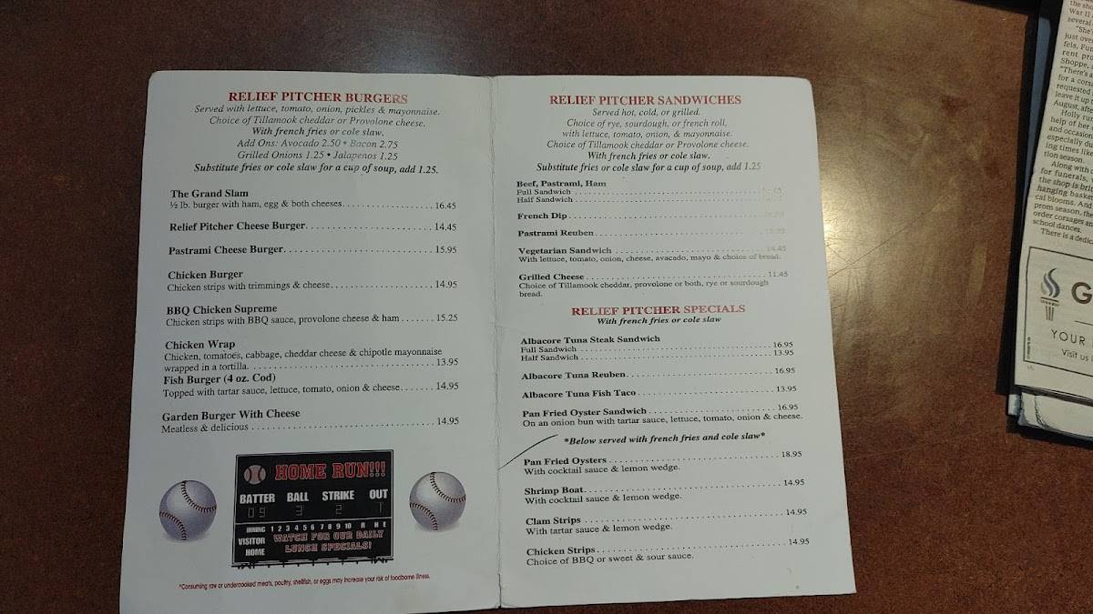 Menu at Relief Pitcher pub & bar, Seaside