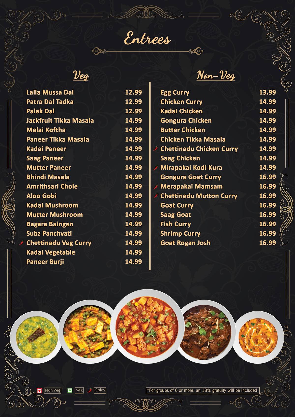 Menu at Akshaya Patra Indian Restaurant, Strongsville