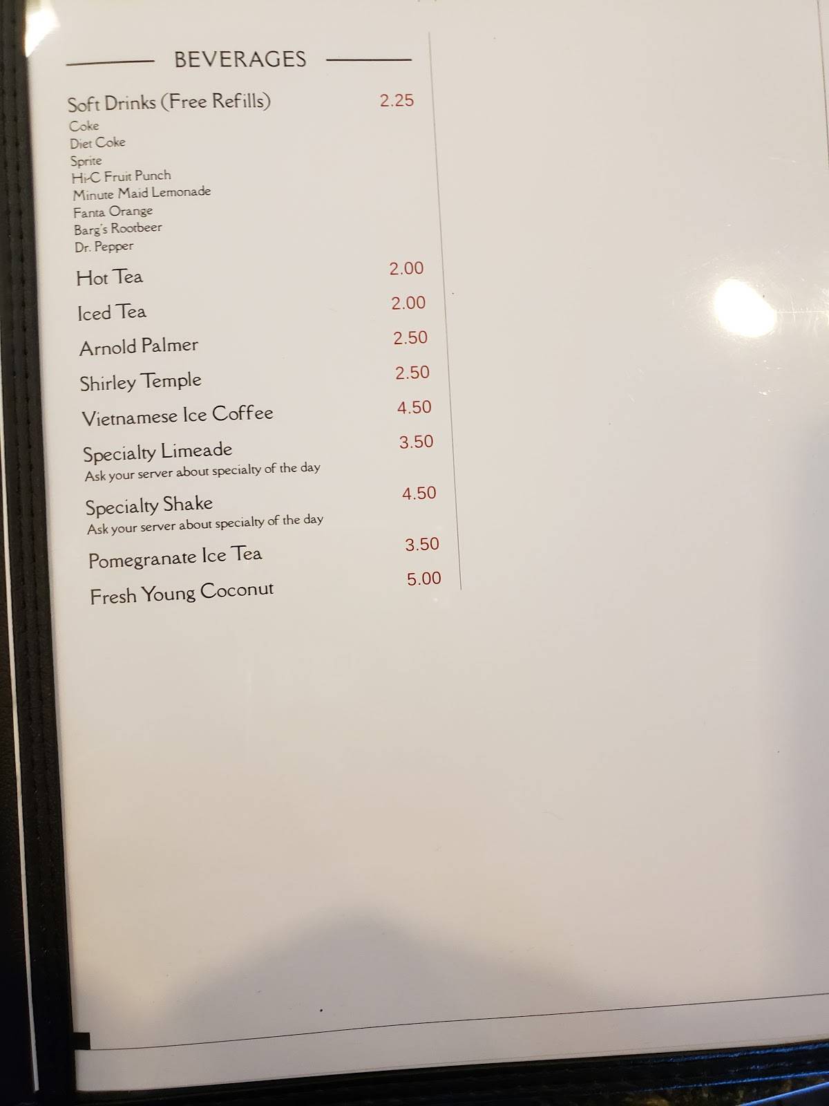 Menu at Bamboo by Kulantro restaurant, Albuquerque