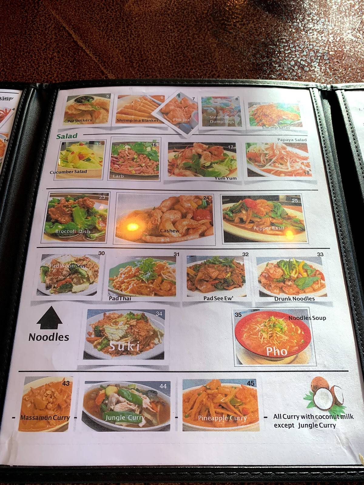 Menu at Bangkok Thai Cuisine restaurant, Kingman, 208 W Andy Devine Ave