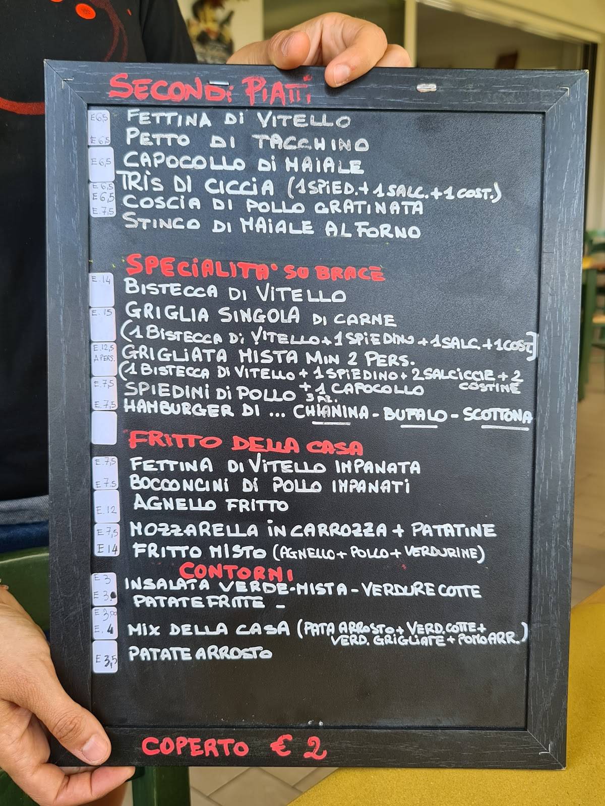 Menu da Bar Trattoria Rosso Conero, Sirolo
