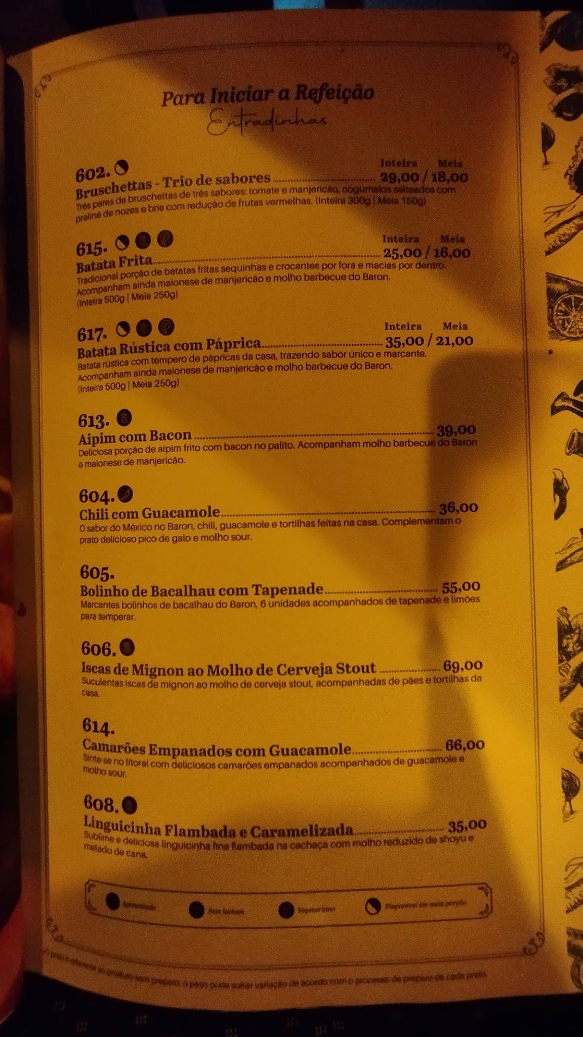 Menu em Baron Gastro Bar, Indaial