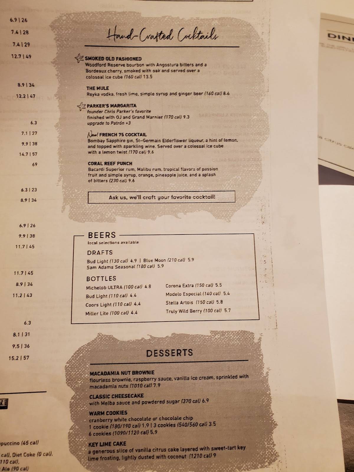 Menu at Bonefish Grill restaurant, Schaumburg