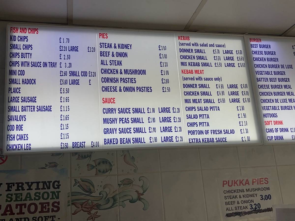Menu at Brixworth Fish Bar, Northampton