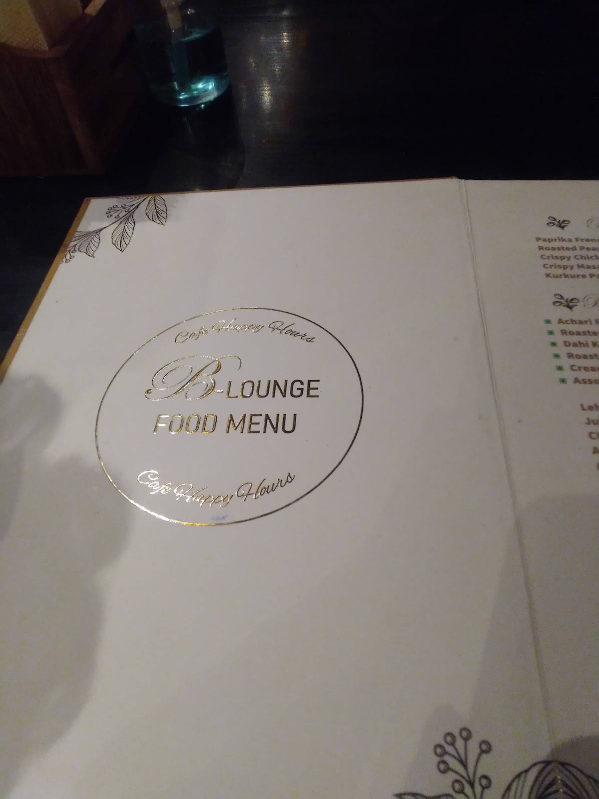 Menu at Cafe Happy Hours, New Delhi
