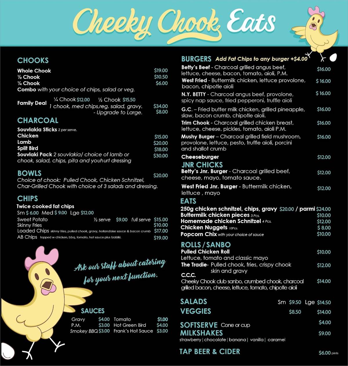 Menu at Cheeky Chook Eats restaurant, Lockleys