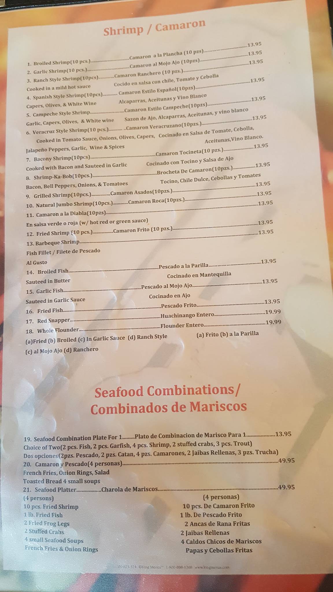 Menu at Ciro's Restaurant, Weslaco, W Pike Blvd