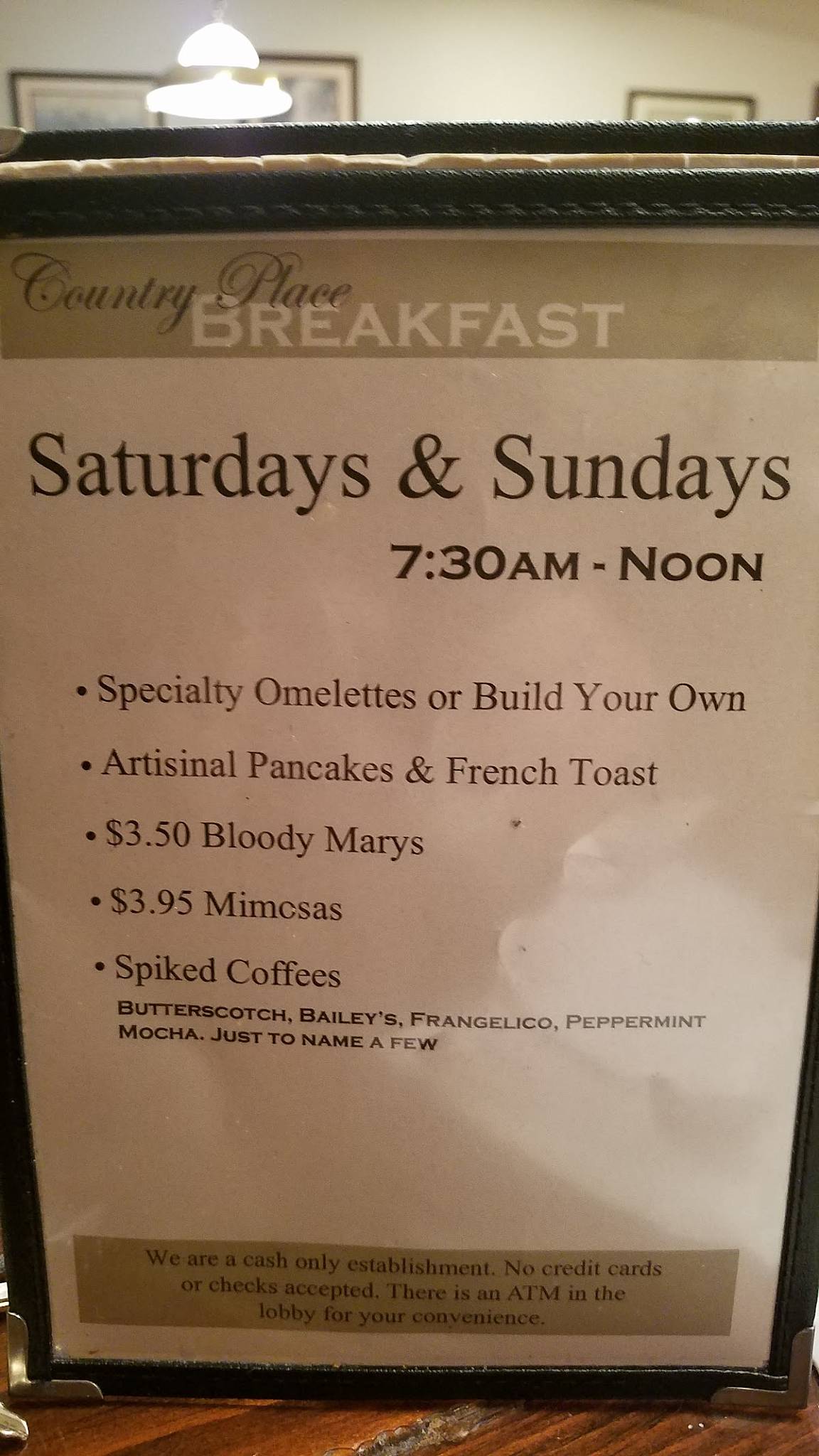 Menu at Country Place restaurant, Perkasie, PA-313
