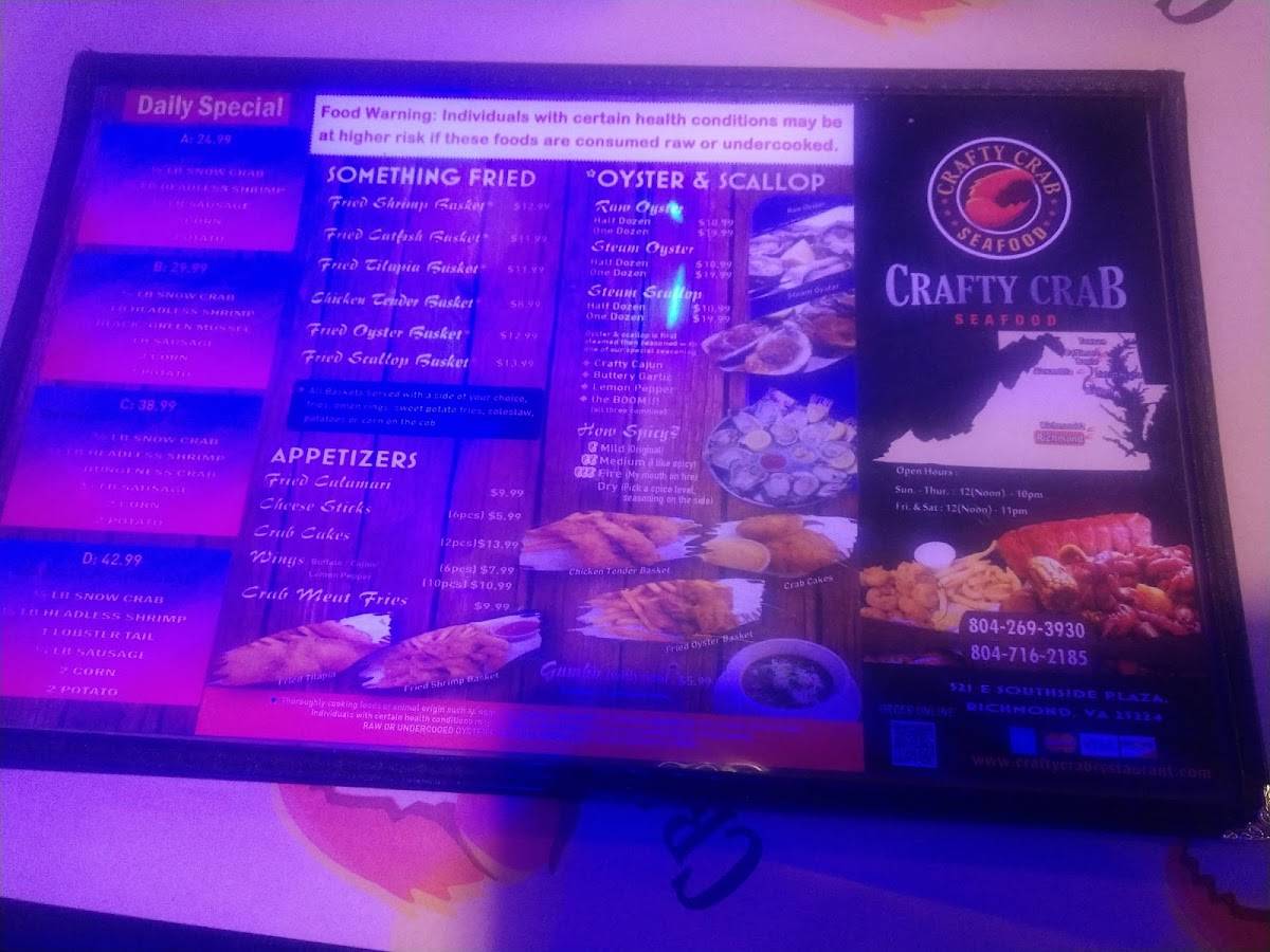 Menu at Crafty Crab - Richmond Southside Plaza restaurant, Richmond