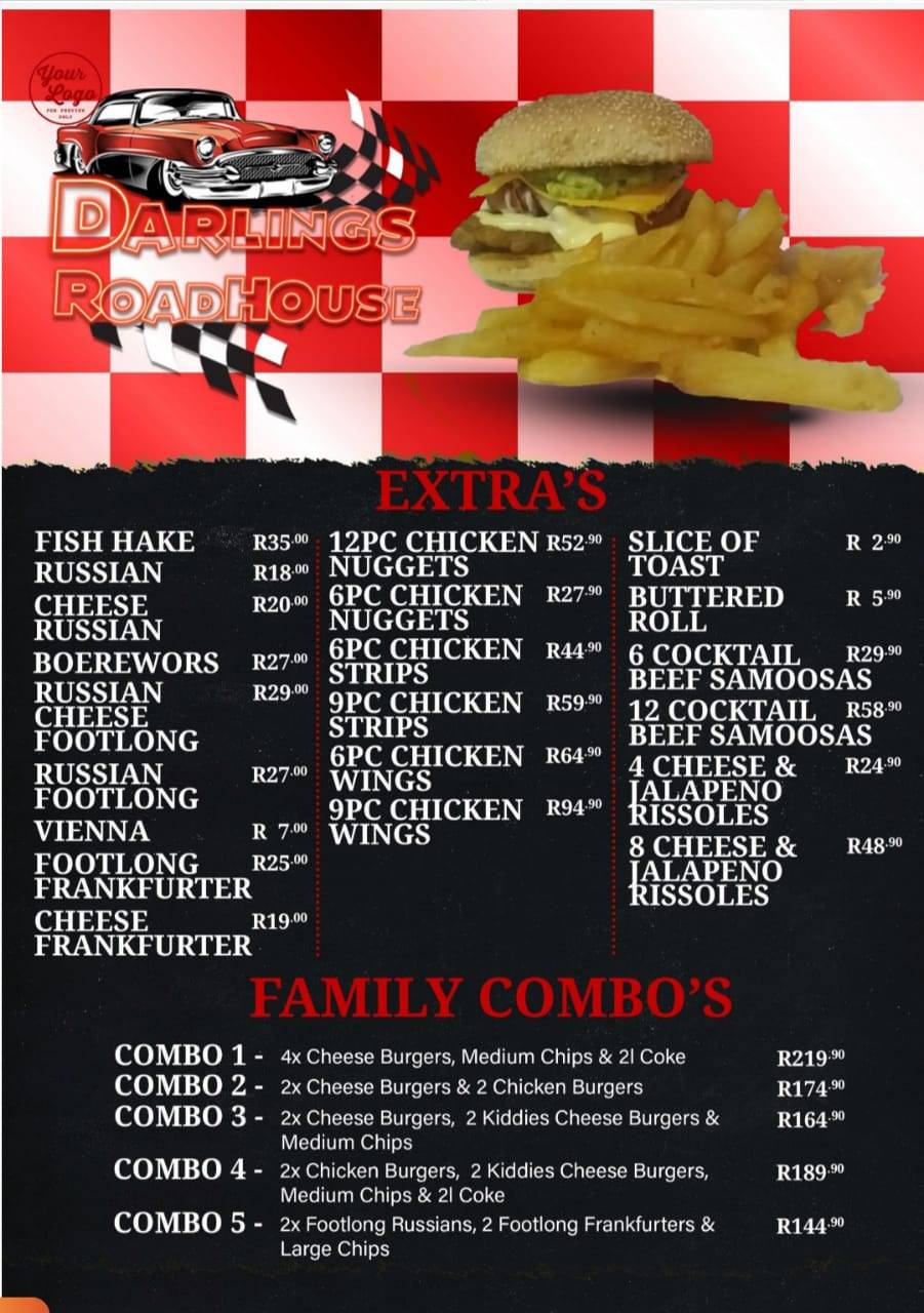 Menu at The Roadhouse 1 restaurant, Middelburg