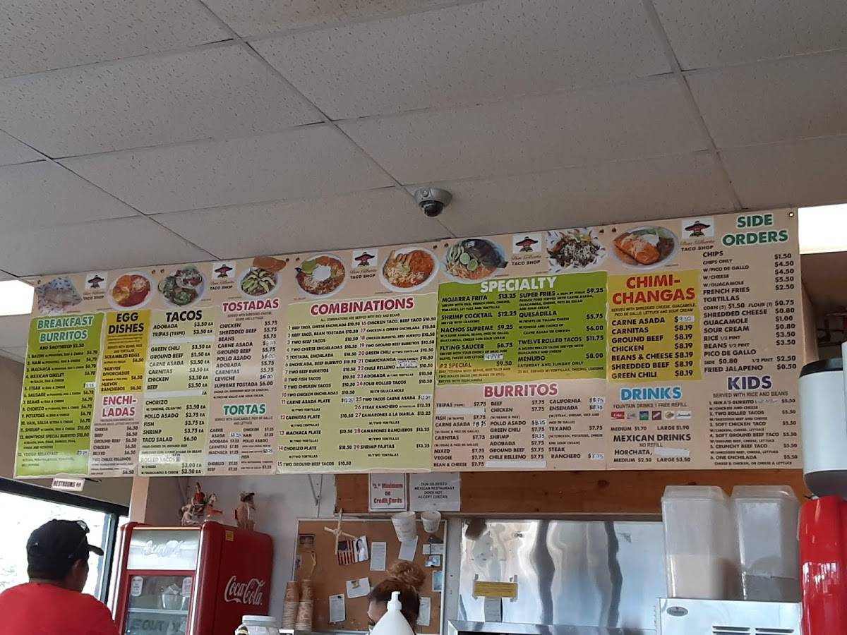 Menu at Don Gilberto Mexican Food restaurant, Montrose, S Townsend Ave ...