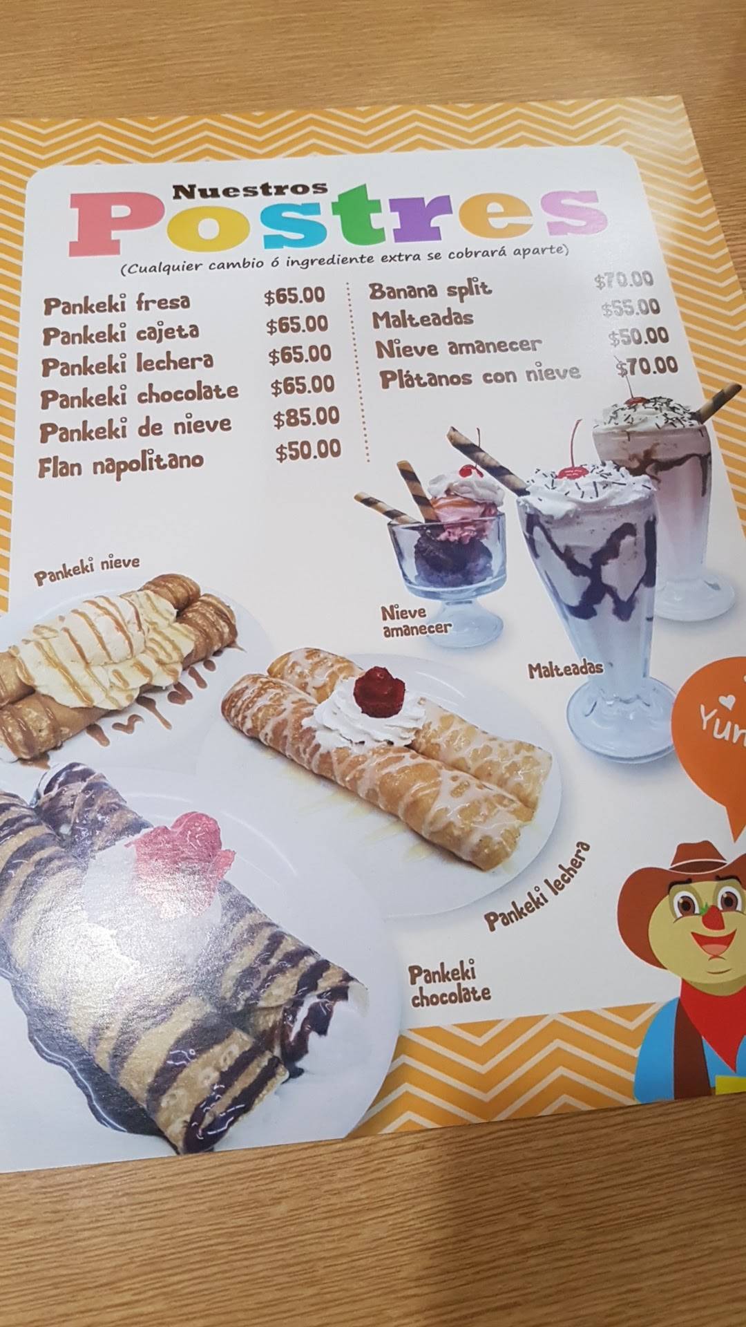 Carta del restaurante EL PANKEKI, Tijuana