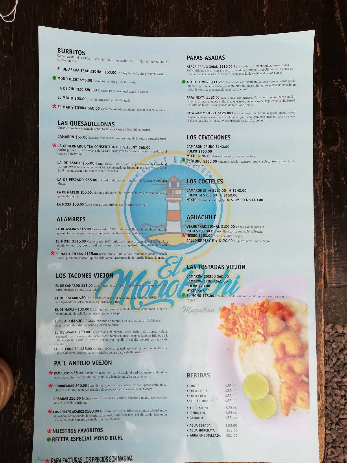 Carta del restaurante El Mono Bichi Juriquilla, Juriquilla, Boulevard ...