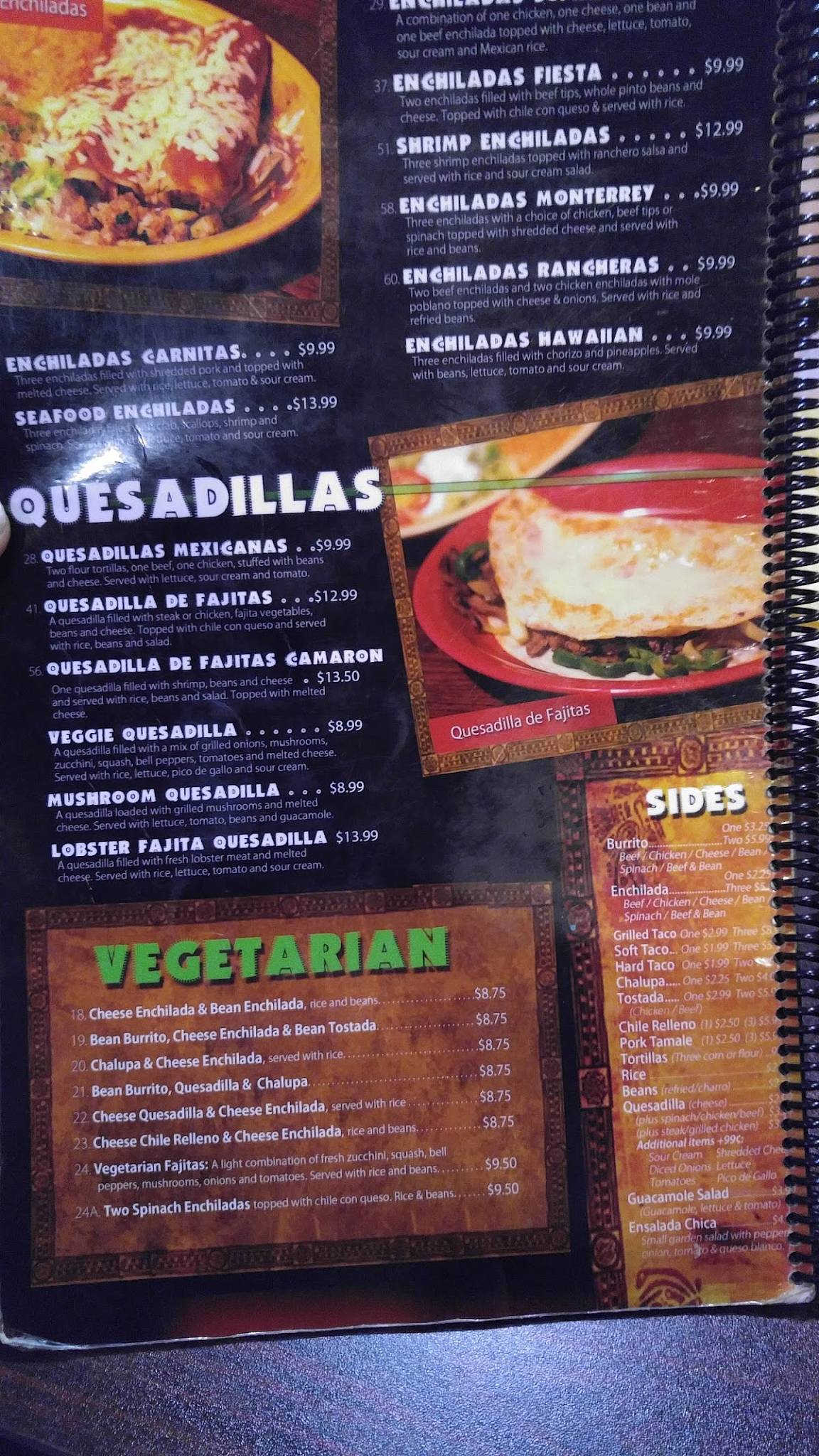 Menu at El Palenque restaurant, Eastlake, Vine St